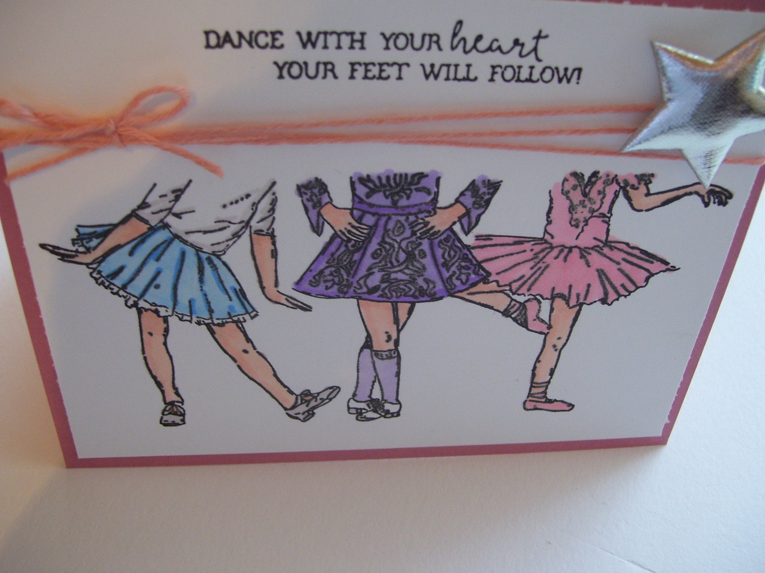 Dancer Card Handpainted and Handmade | Etsy