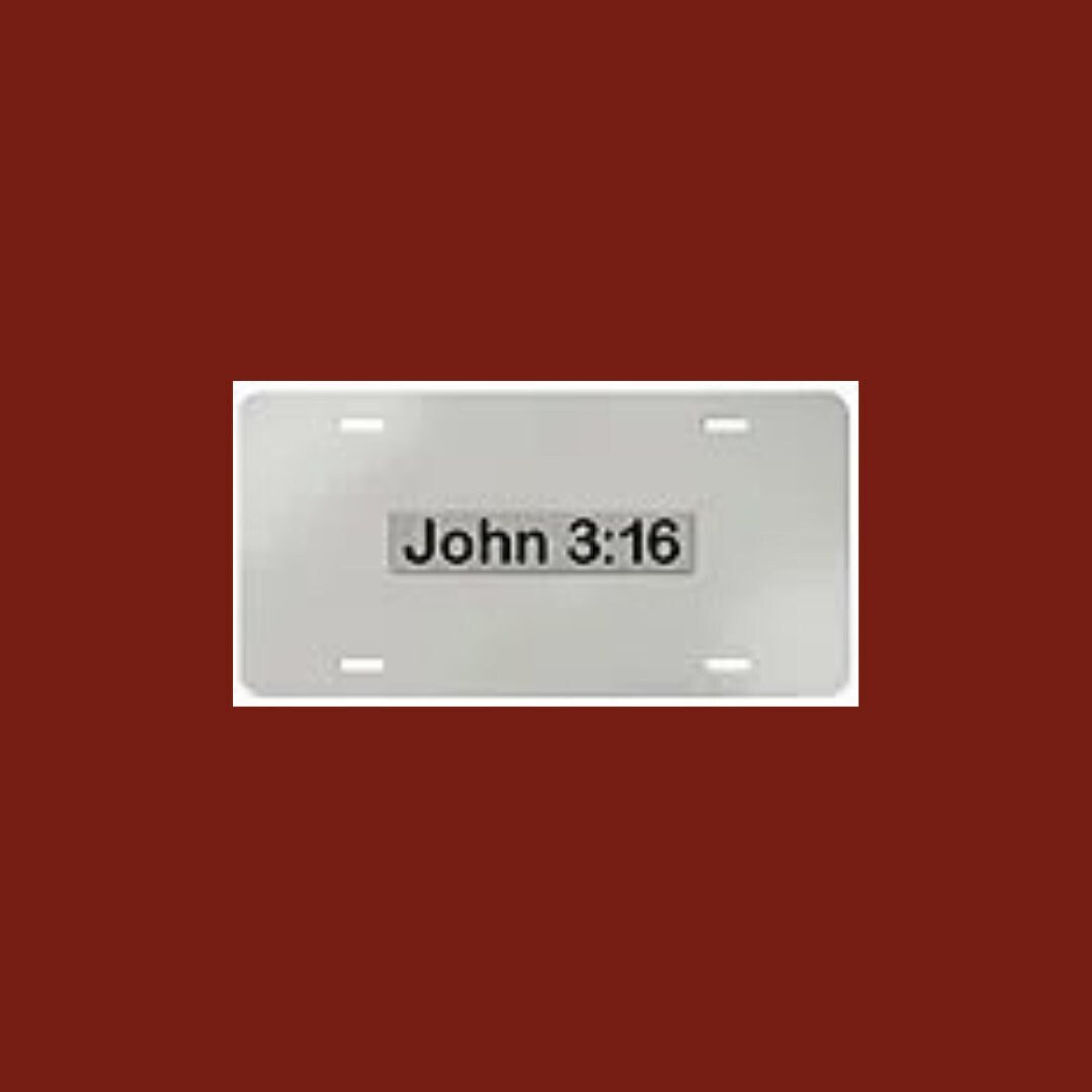 John 3:16 Mirrored Scripture License Plate - Etsy