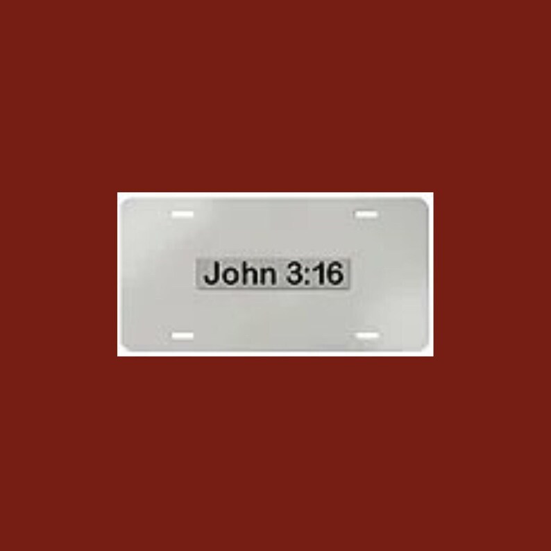 John 3:16 Mirrored Scripture License Plate - Etsy