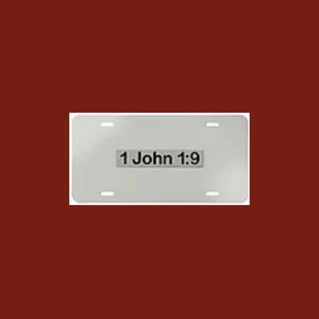 1 John 1:9 Mirrored Scripture License Plate - Etsy