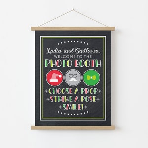 Christmas Party Photo Booth Sign - Holiday Photo Booth Printable ...