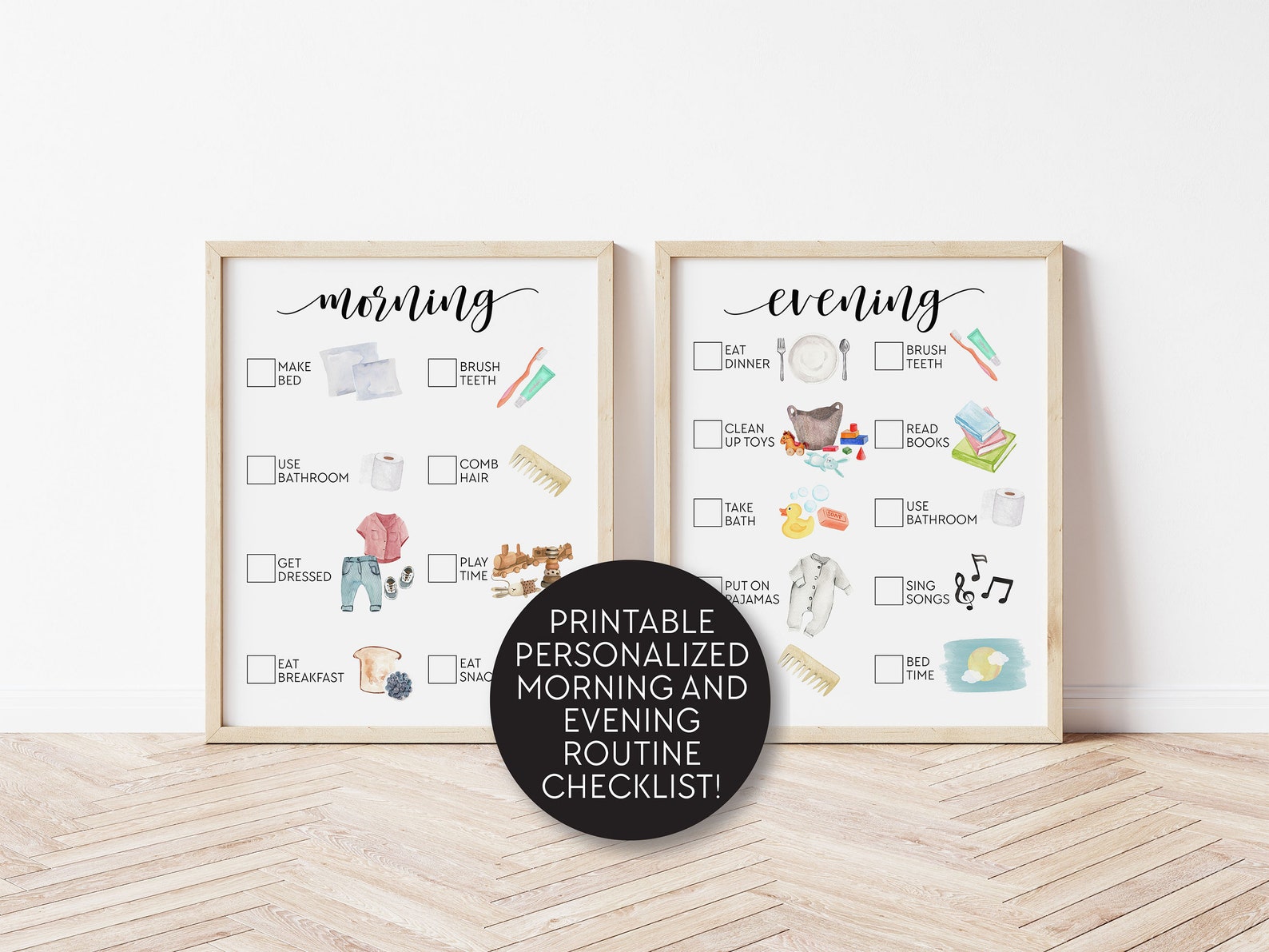 Custom Morning Evening Routine Chart Printable Toddler - Etsy