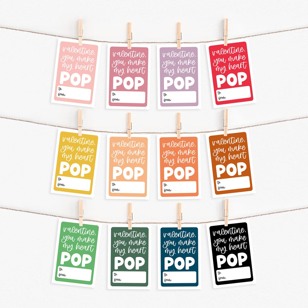 You Make My Heart Pop Valentine Cards Printable, Pop Valentine's Day ...