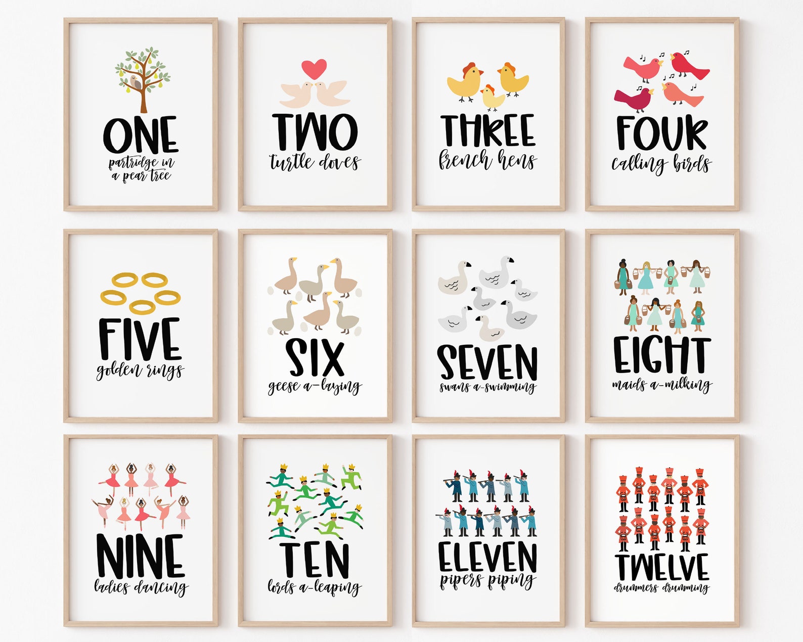 Twelve Days of Christmas Printable 8x10 Christmas Print Set - Etsy