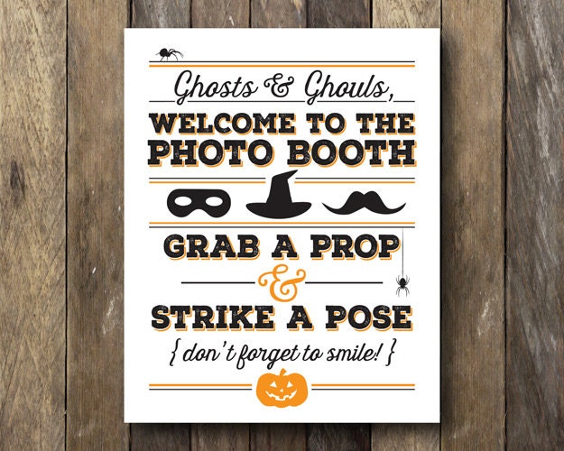 Printable Halloween Photo Booth Sign Halloween Party Sign | Etsy