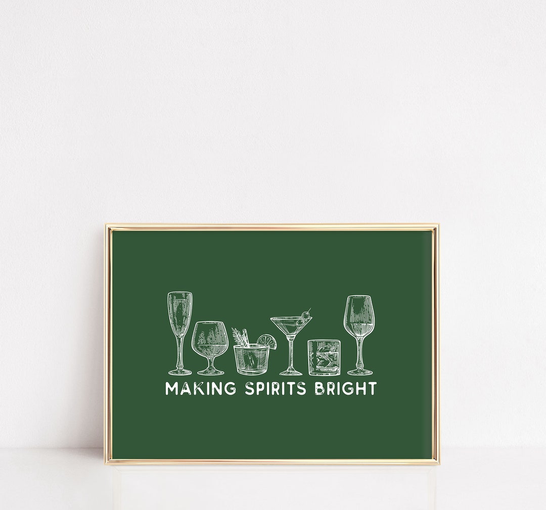 Christmas Bar Sign, Holiday Spirit Alcohol Print Download, Making ...