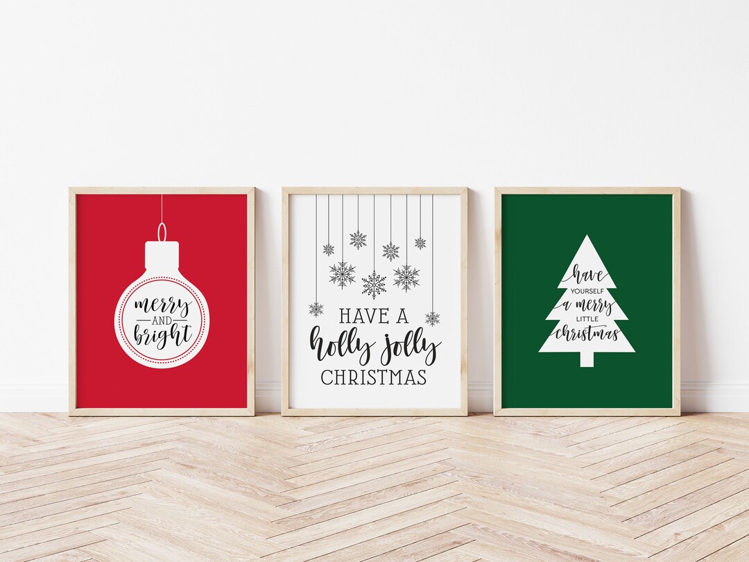 Christmas Printable Set - Printable Holiday Wall Art - Christmas Song ...