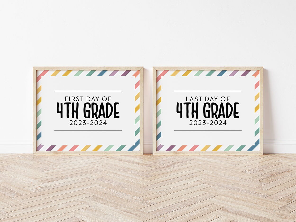 First Day of 4th Grade 2023 2024 My First Day of Fourth Grade Instant ...