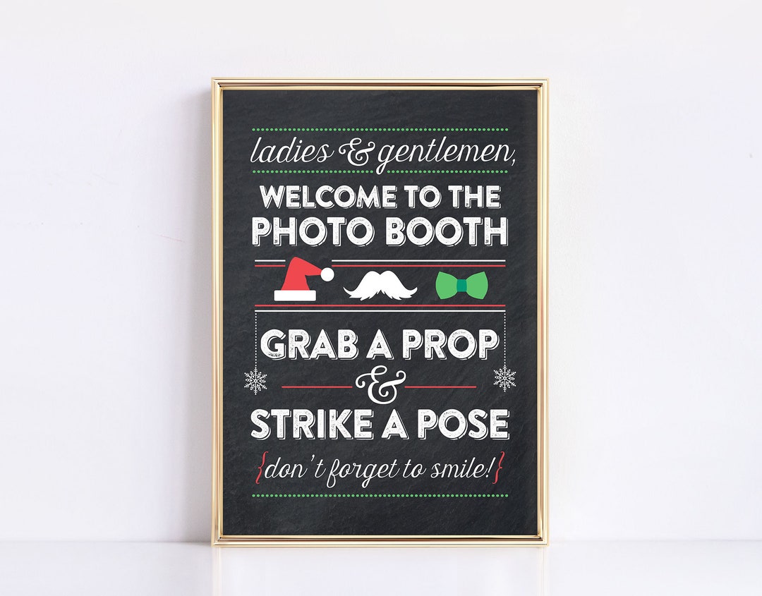 Christmas Photo Booth Sign Download Printable - Christmas Party Photo ...