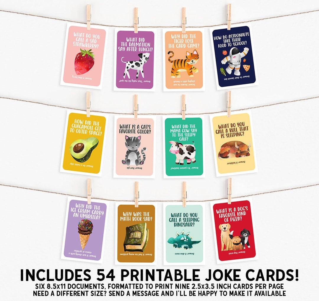 Lunchbox Jokes Printable Cards Lunchbox Note Cards Jokes for - Etsy