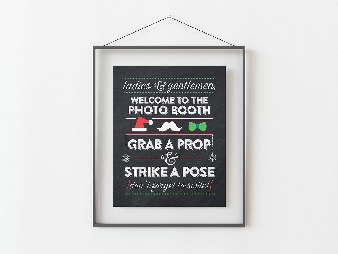 Christmas Photo Booth Sign Download Printable - Christmas Party Photo ...