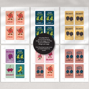 Fruit Snacks Valentines, Valentine Pun Cards, Retro Style Valentine's ...