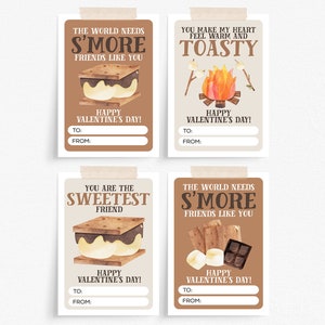 Smores Valentine Printable Cards, Smore Valentine Card Download Print ...