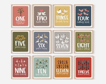 12 DAYS OF CHRISTMAS Digital Printable Collage Sheet - Etsy