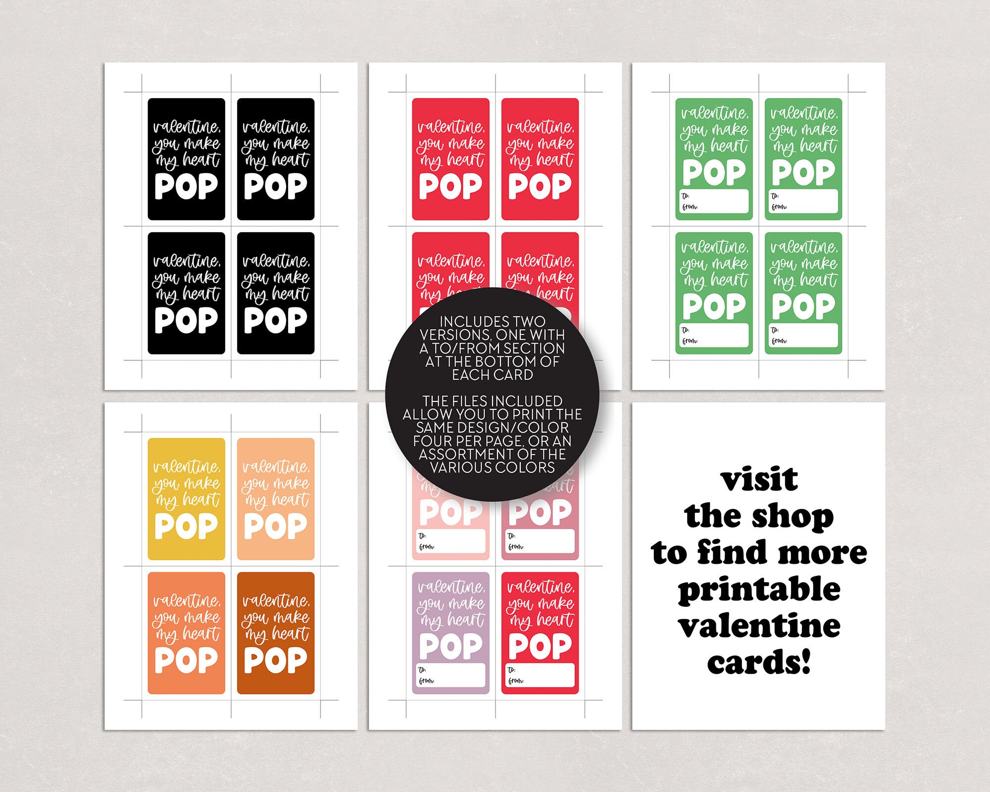 You Make My Heart Pop Valentine Cards Printable, Pop Valentine's Day ...