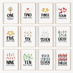 Twelve Days of Christmas Printable - 8x10 Christmas Print Set - 12 Days ...