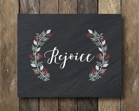 Christmas Printable Wall Art Rejoice Print Christmas | Etsy