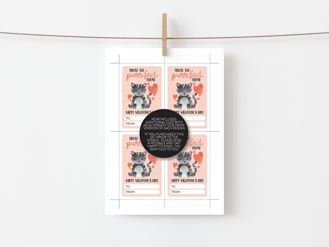 Printable Valentine Cards for Kids - Instant Download Valentine's Day ...