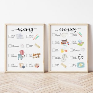 Custom Morning Evening Routine Chart Printable Toddler - Etsy