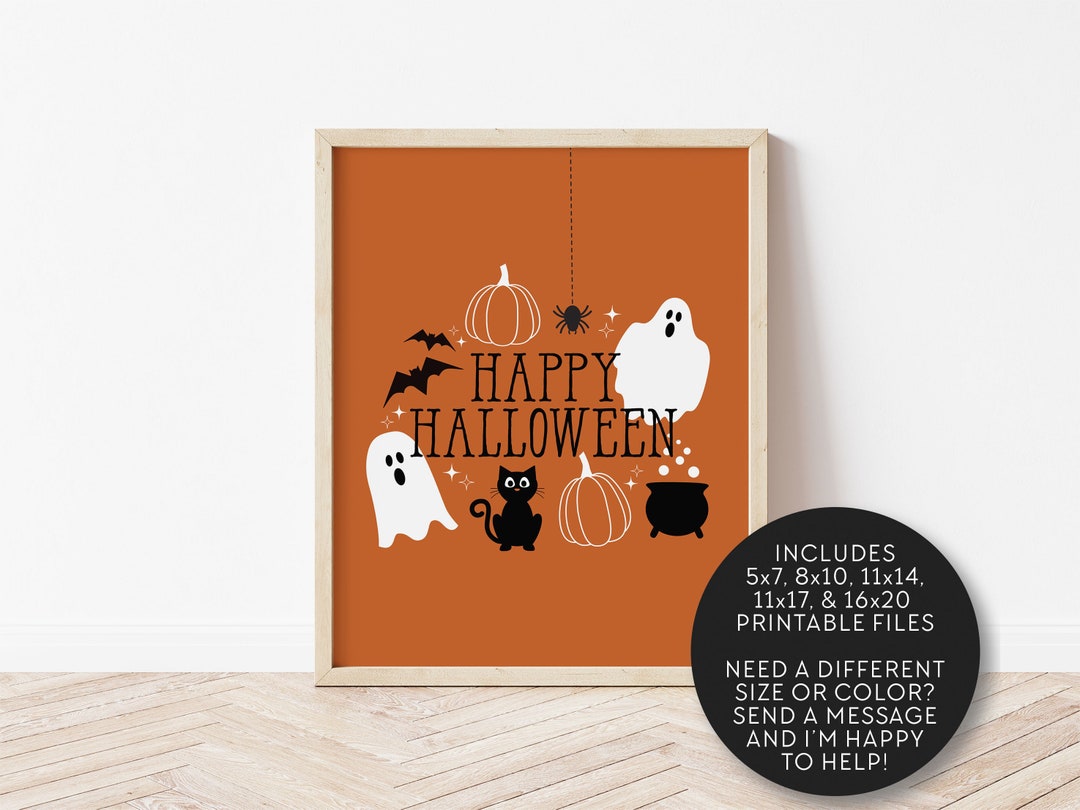 Boho Halloween Print Digital Download, Halloween Wall Art Printable ...