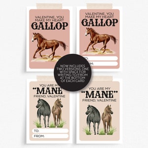 Horse Valentine Cards Printable, Cowgirl Valentines Card Download ...