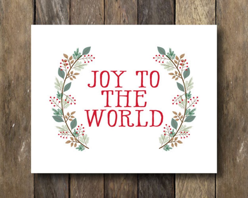 Joy to the World Christmas Printable Joy to the World | Etsy