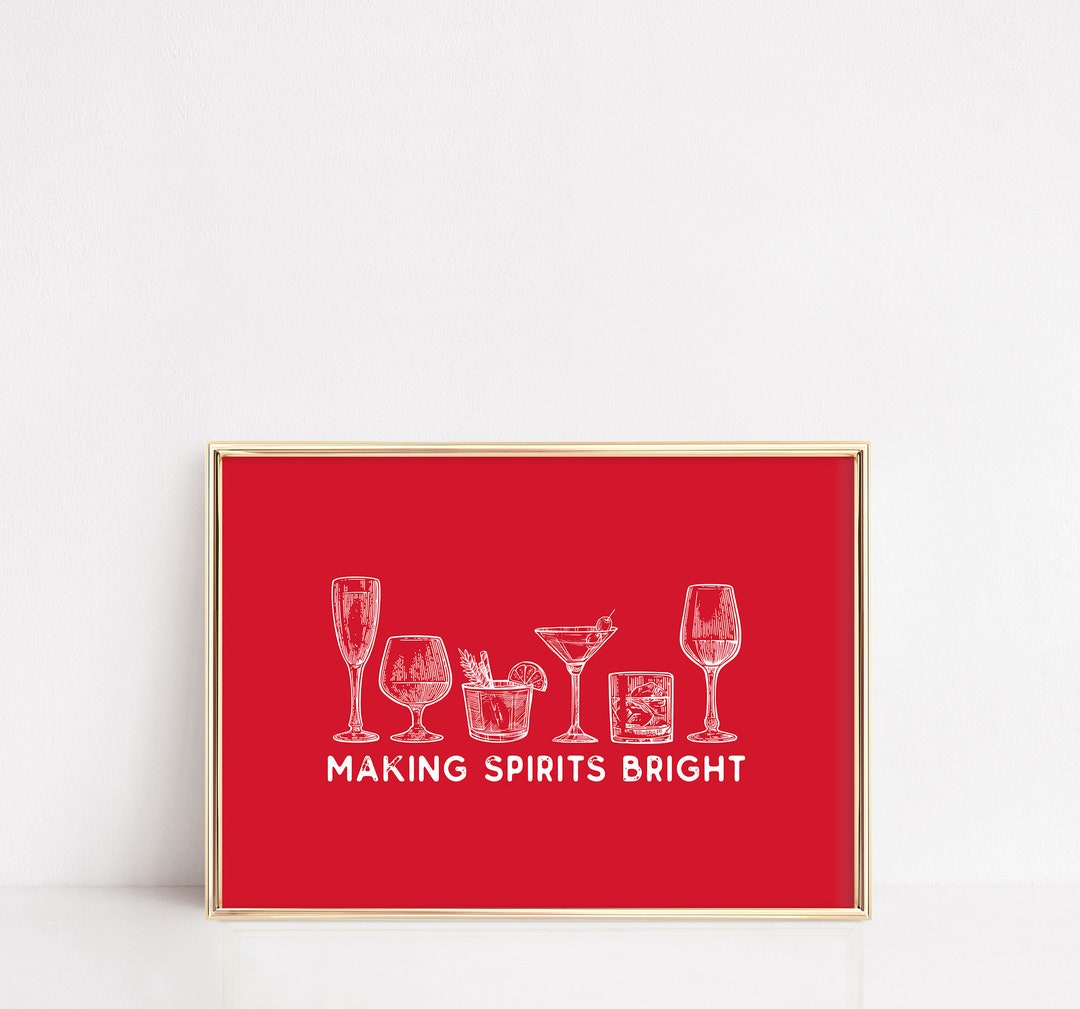 Holiday Bar Sign Print, Christmas Bar Art Digital Download, Making ...