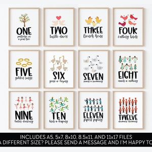 Twelve Days of Christmas Printable 8x10 Christmas Print Set - Etsy