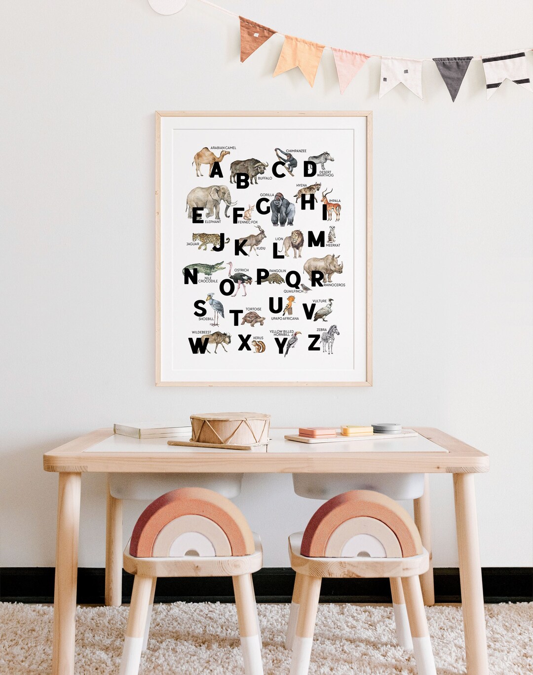 African Animals Alphabet Print - Printable Animal ABC Poster - Safari ...