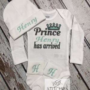 Newborn Baby Boy the Prince Has Arrived Coming Home Outfit With ...