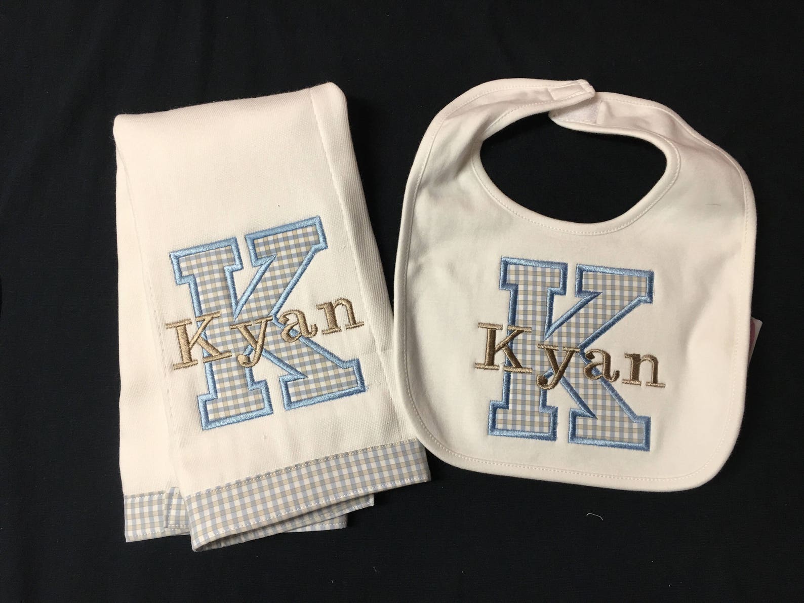 Newborn Baby Boy Monogrammed and Appliqued Inital 3 OR 4 Piece - Etsy