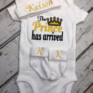 Newborn Baby Boy the Prince Has Arrived Coming Home Outfit With ...