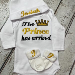 Newborn Baby Boy the Prince Has Arrived Coming Home Outfit With ...