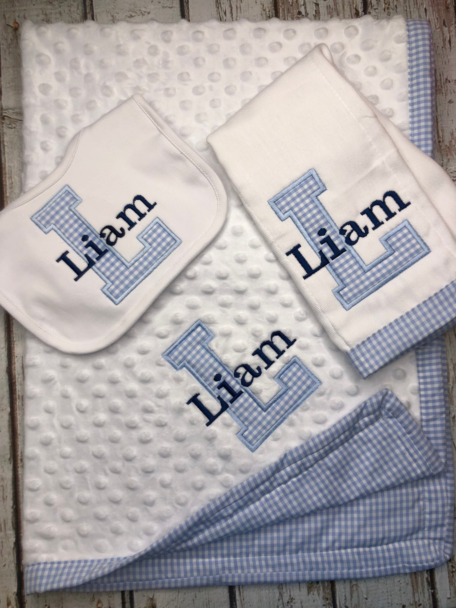 Baby Girl Monogrammed Blanket Baby Boy Monogrammed Blanket Bib - Etsy