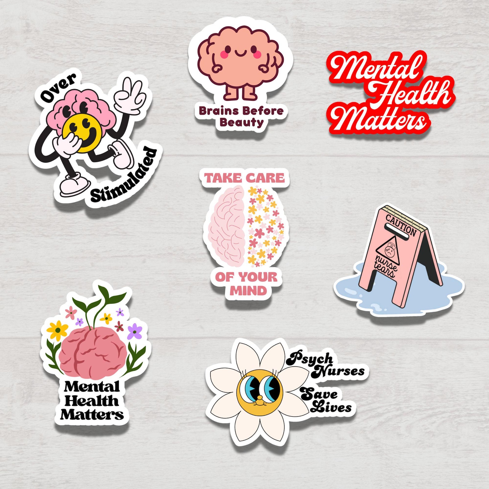 Psych Nurse Sticker Bundle Digital Download | Mental Health Humor ...