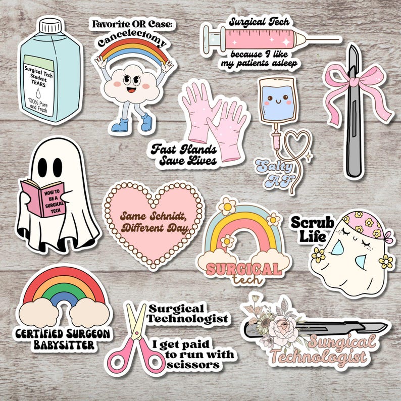 Surgical Technologist Sticker Bundle – 13 Pngs + Printable Sheet ...