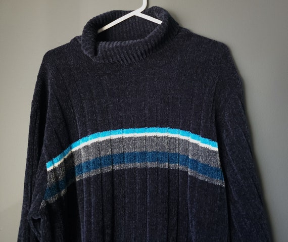 VINTAGE Y2K 00s Sideout Knit Turtleneck Sweater Dark … - Gem