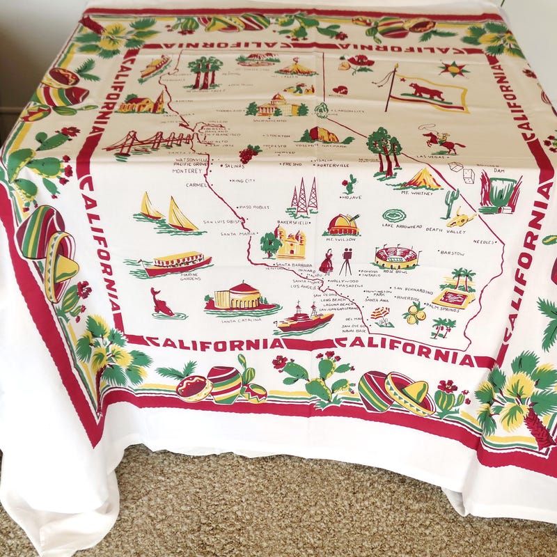 Map Tablecloth - Etsy