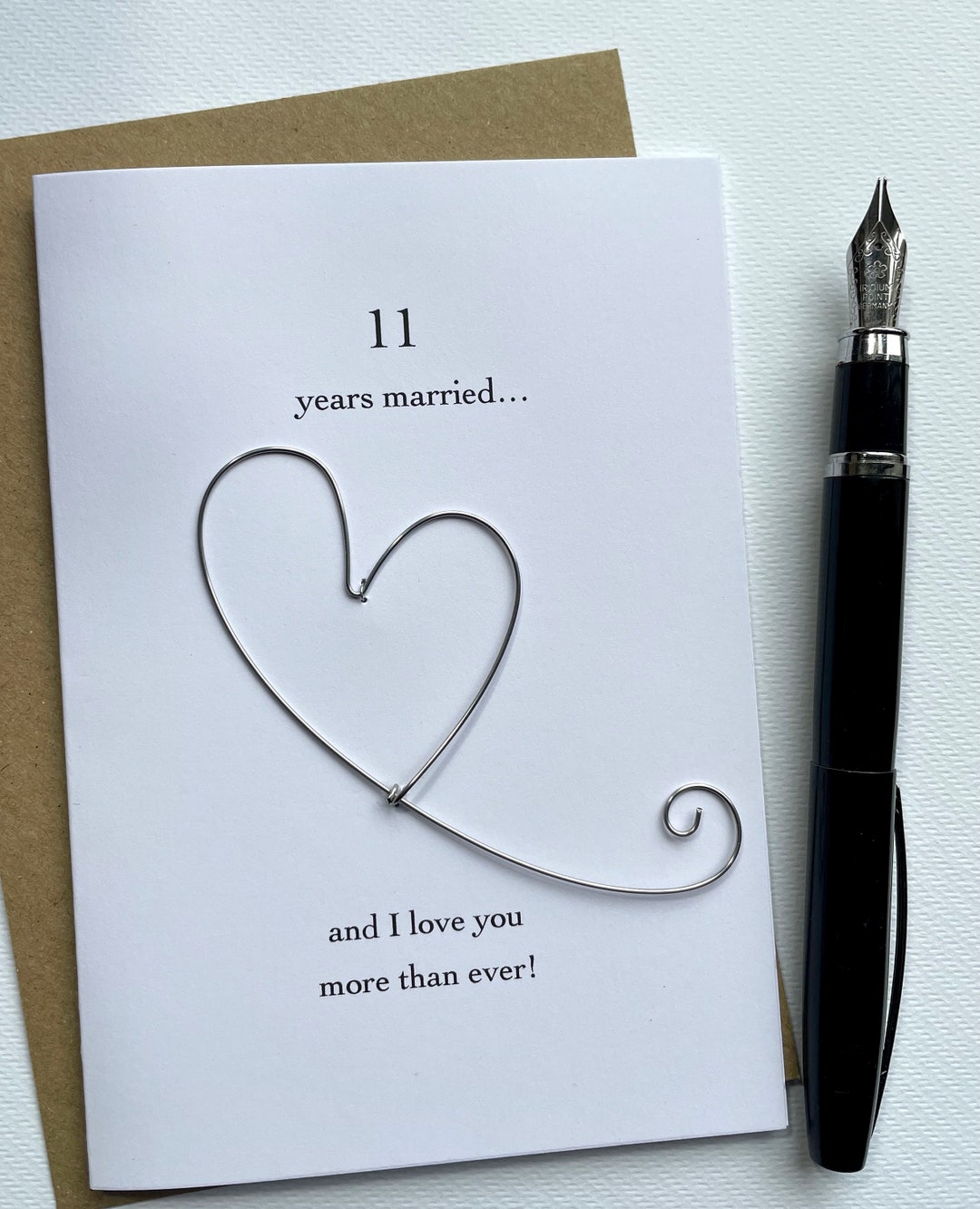 11th Wedding Anniversary Keepsake Card STEEL the One for Me! 11 Years ...