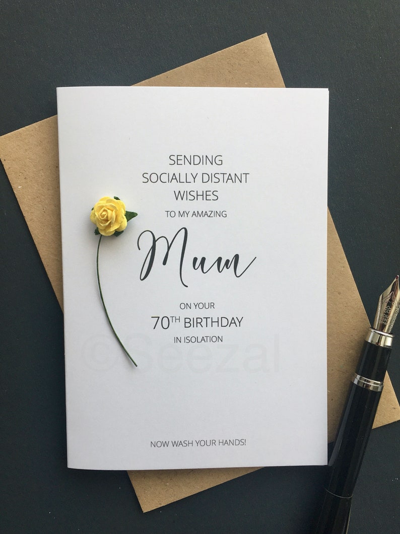 SOCIAL DISTANCING Isolation Birthday Card size A6 Mum Mom | Etsy