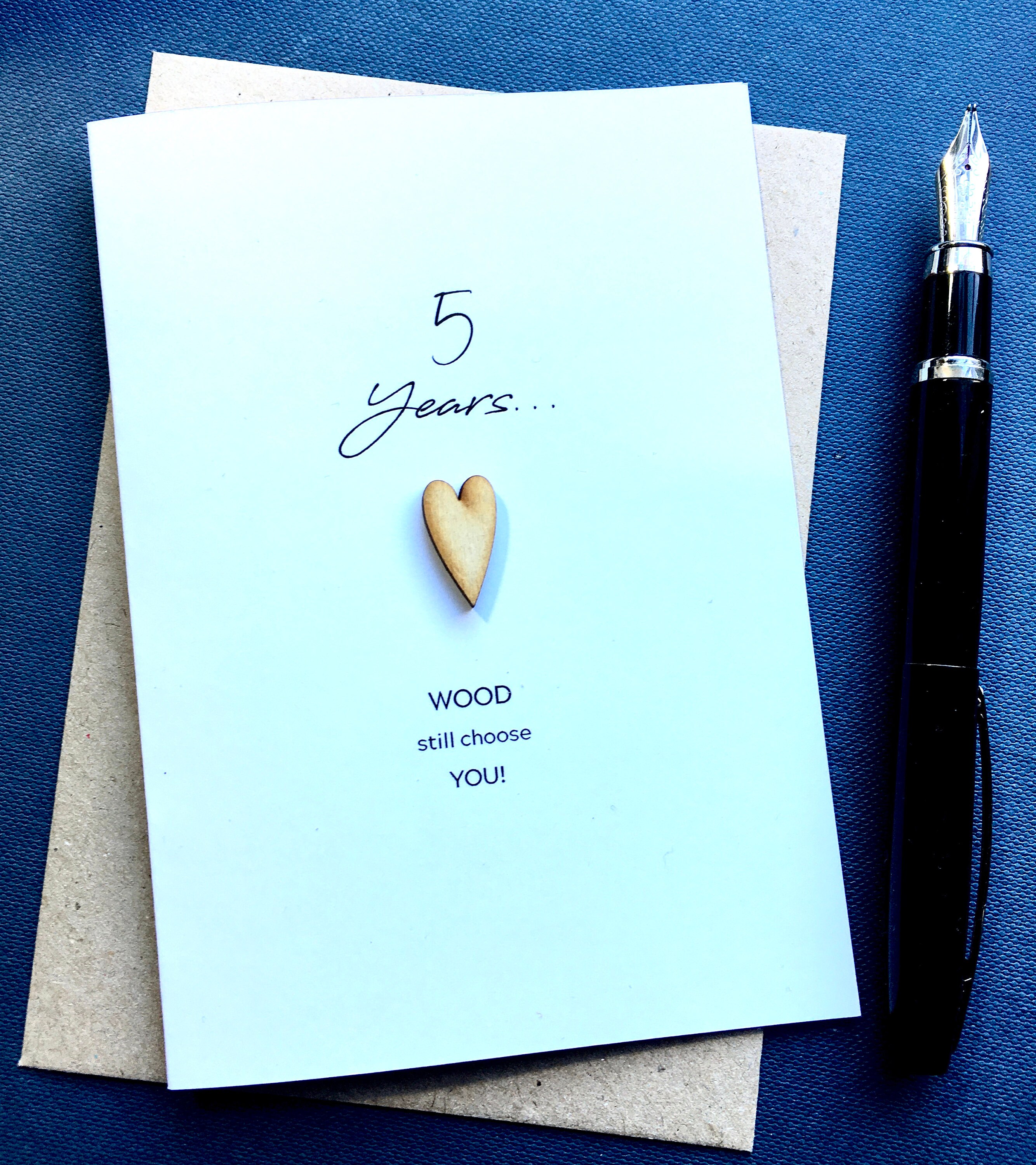 5 FIVE Years Wood Anniversary Card 5th Loved You Then Love - Etsy UK