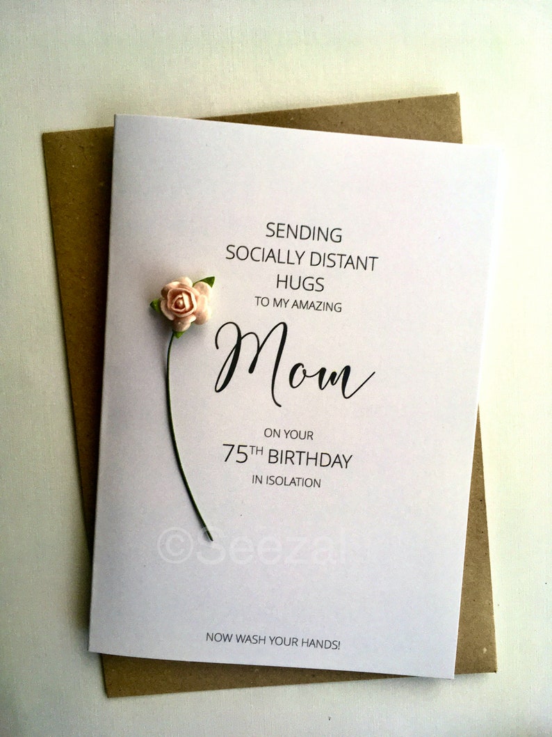 SOCIAL DISTANCING Isolation Birthday Card size A6 Mum Mom | Etsy