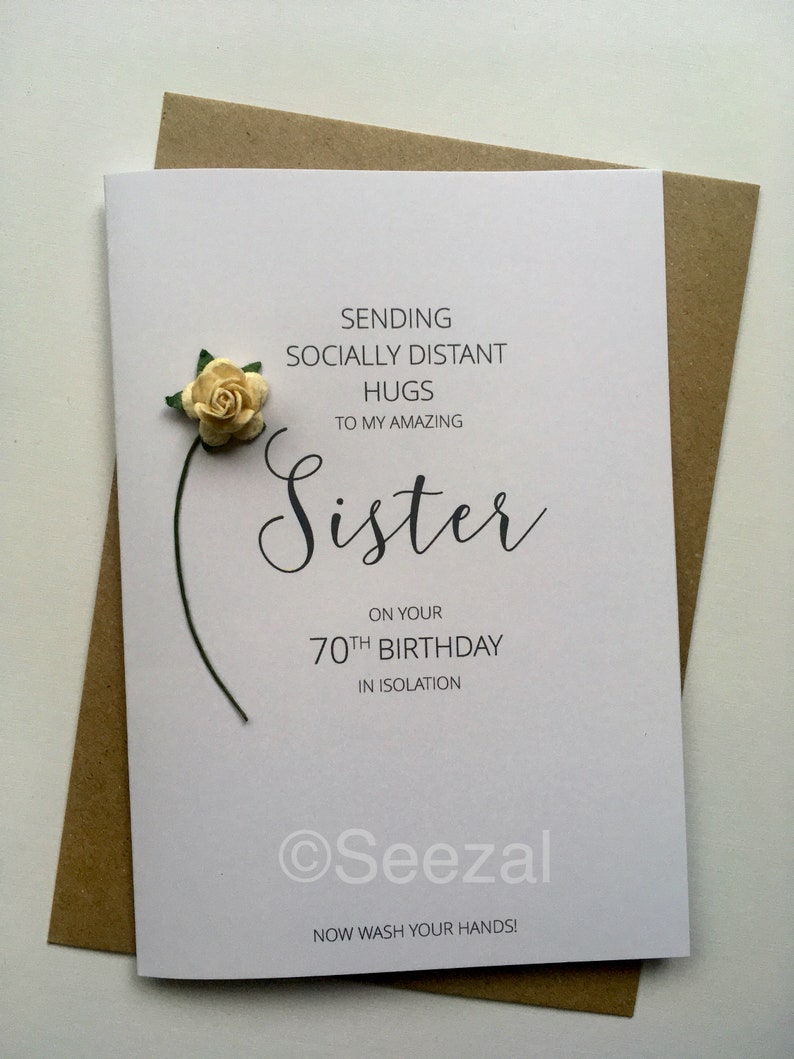 SOCIAL DISTANCING Isolation Birthday Card size A6 Mum Mom | Etsy