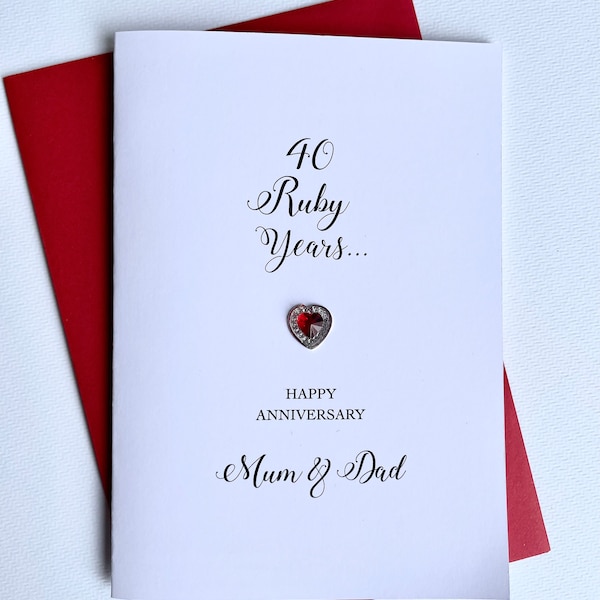 Personalised Husband Ruby Anniversary - Etsy UK