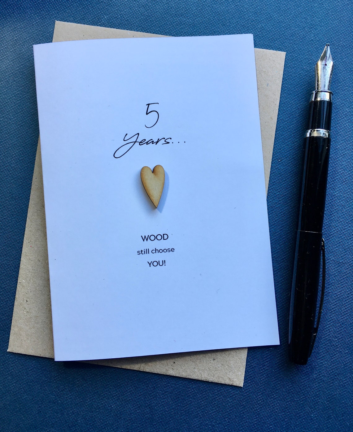 5 FIVE Years Wood Anniversary Card 5th Loved You Then Love - Etsy UK
