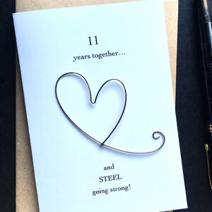11th Wedding Anniversary Keepsake Card STEEL the One for Me! 11 Years ...