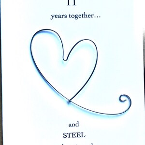 11th Wedding Anniversary Keepsake Card STEEL the One for Me! 11 Years ...