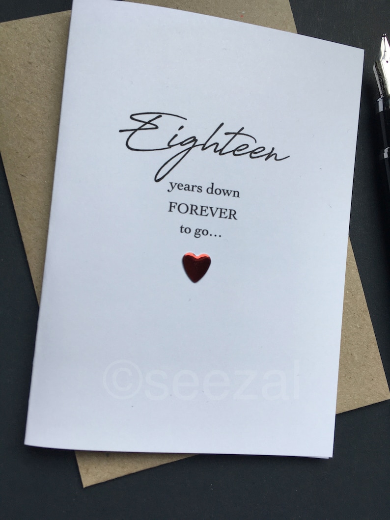 18th Anniversary Card 18 Years Down... Forever to Go - Etsy