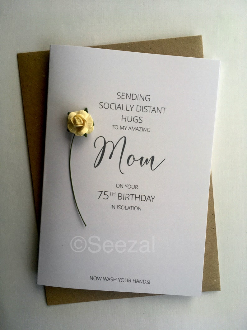 SOCIAL DISTANCING Isolation Birthday Card size A6 Mum Mom | Etsy