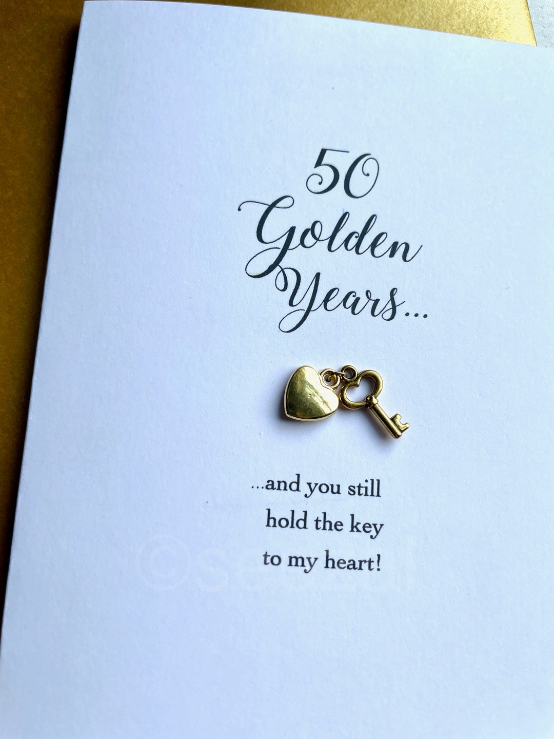 50 Golden Years Anniversary Card 50th Key Loved You Then Love You Still ...